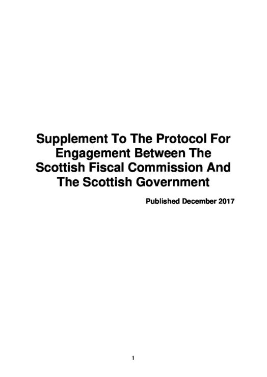 Scottish Fiscal Commission Governance Supplement To The Protocol ...