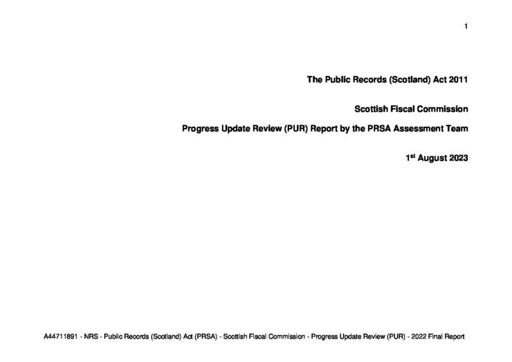 NRS Public Records (Scotland) Act Scottish Fiscal Commission Progress ...